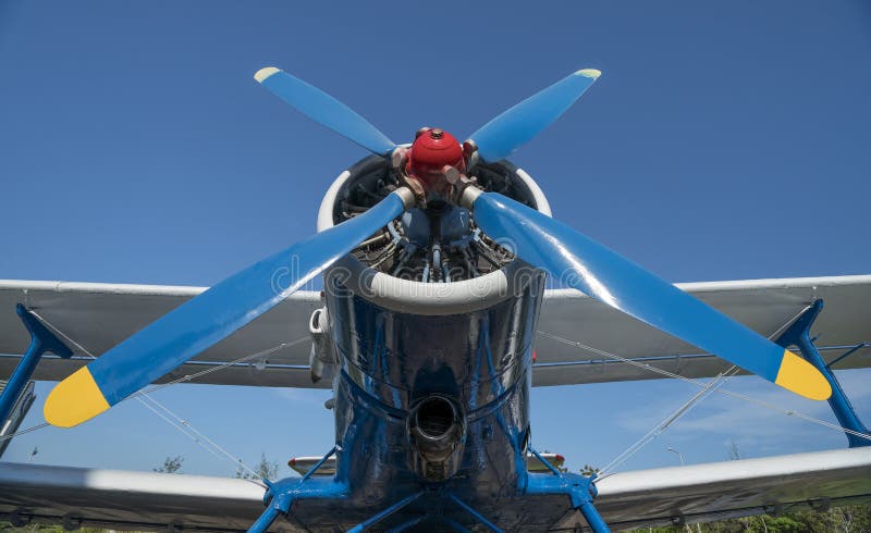 Airplane propeller view stock image. Image of blue, engine - 93151353