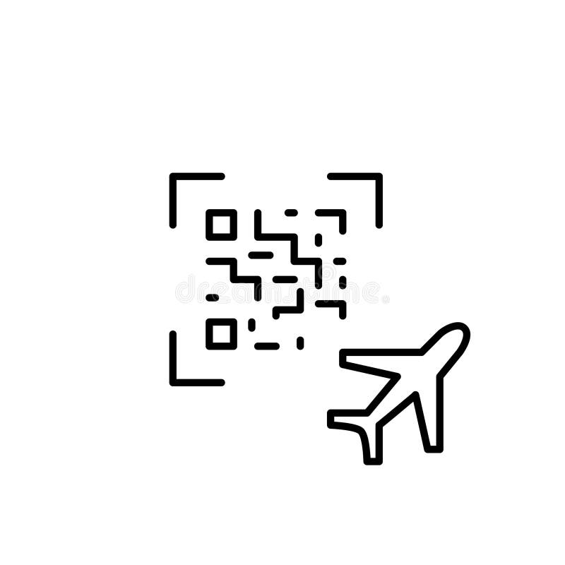 An Airplane with a QR Code, Illustrating Contactless Ticketing or Quick ...