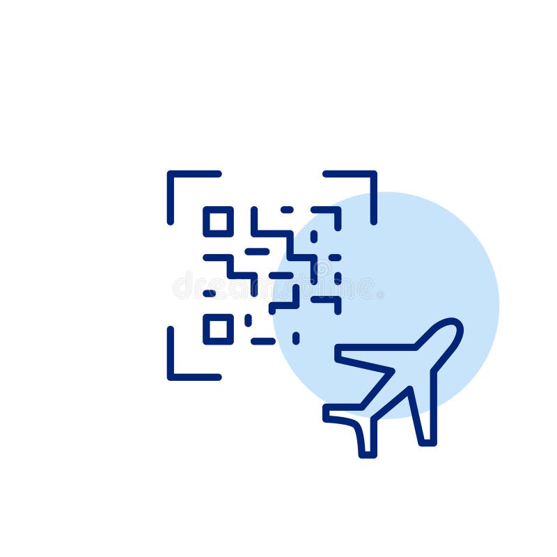 An Airplane with a QR Code, Illustrating Contactless Ticketing or Quick ...