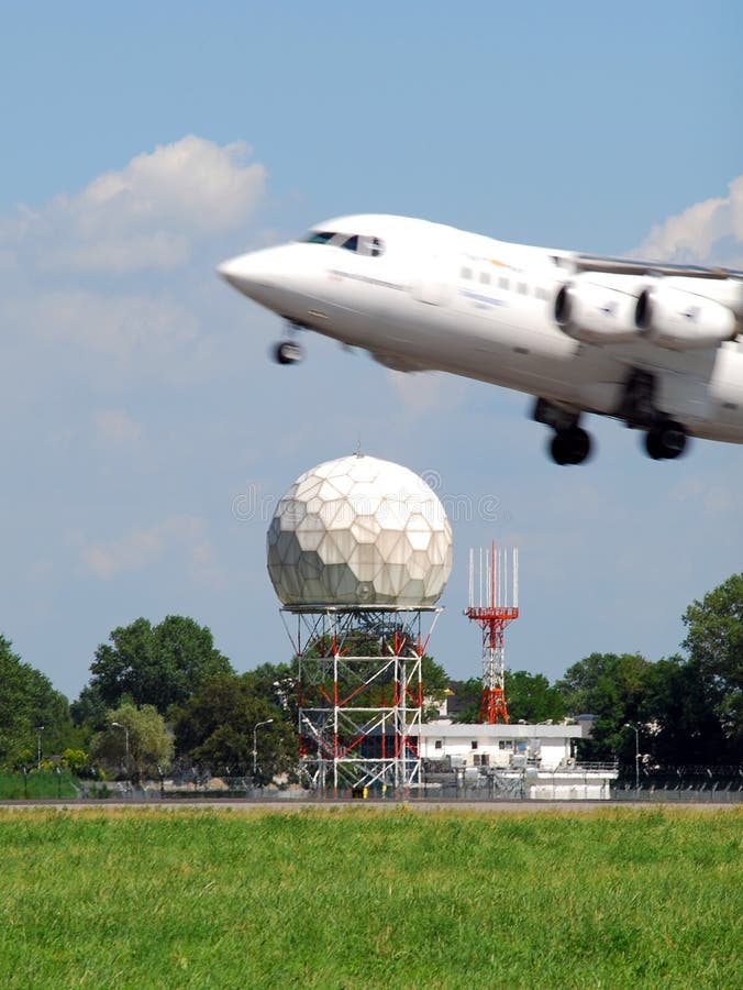 Airplane and radar stock image. Image of grass, business - 5750889