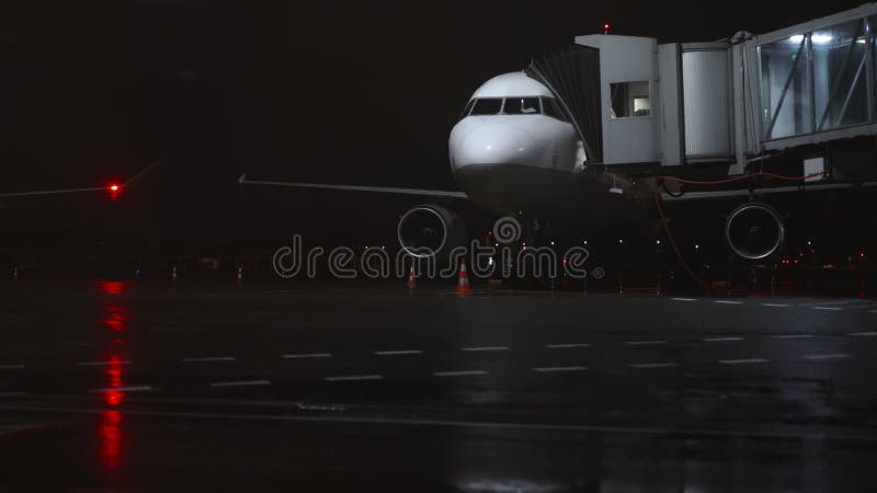 Airplane with a ramp stock footage. Video of service - 301094660