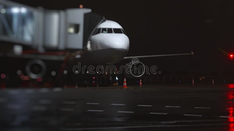 Airplane with a ramp stock video. Video of preparation - 301094707