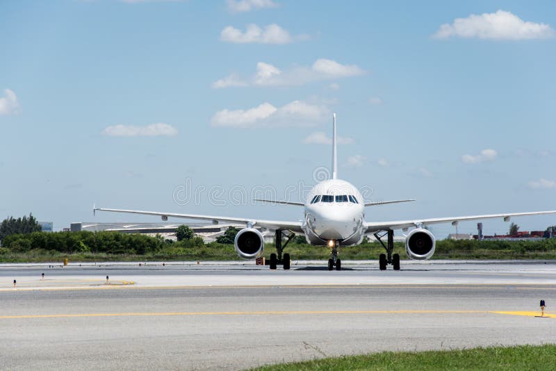 Airplane Ready To Take Off from Runway Stock Photo - Image of aerodrome ...