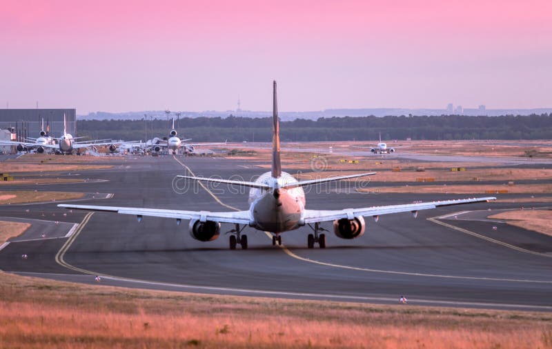 Airplane ready to take off stock image. Image of technology - 89475919