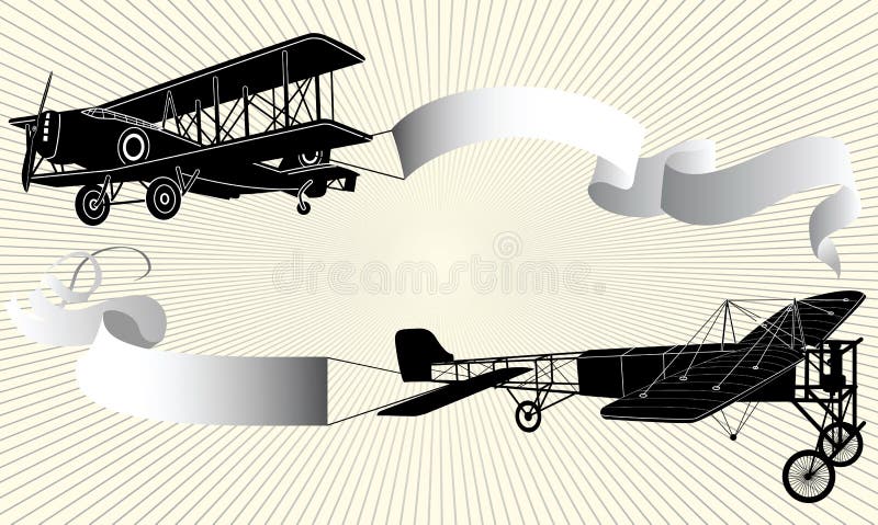 Airplane with ribbon stock vector. Illustration of message - 4403033