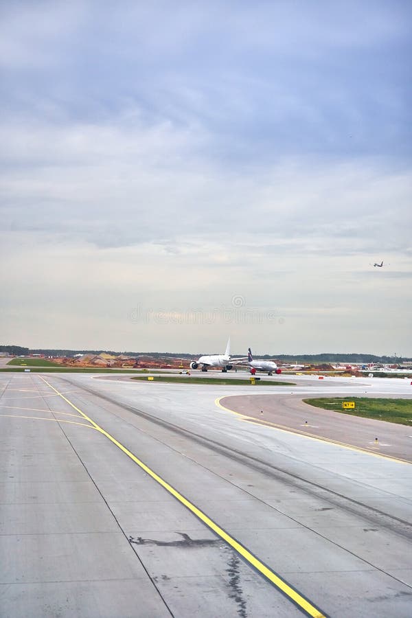 Airplane on the road stock image. Image of shrub, airplane - 196694537