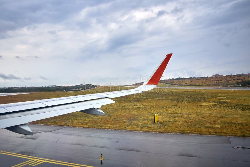 Airplane on the Road in Airport Stock Image - Image of nature, shrub ...