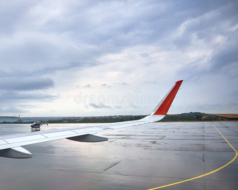 Airplane on the Road in Airport Stock Photo - Image of windscreen ...