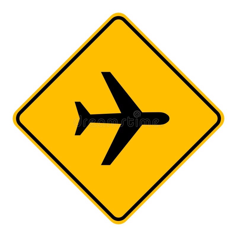 Airplane and road sign stock vector. Illustration of danger - 224866905