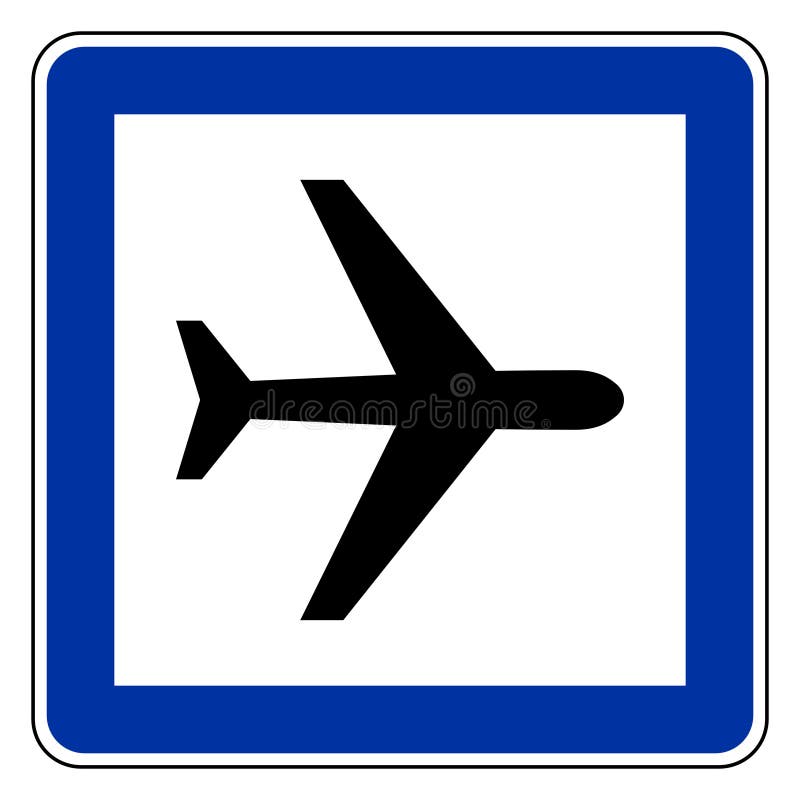 Airplane and road sign stock vector. Illustration of tourism - 232080122