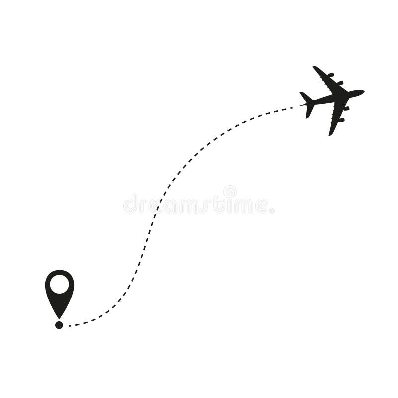 Airplane Route Destination Vector Illustration Stock Vector ...