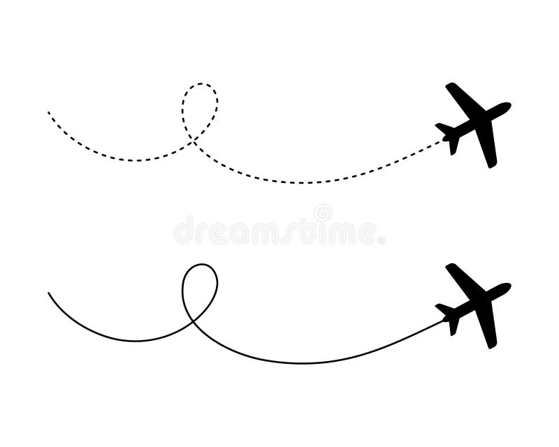 Airplane Route Icon. Aairplane Flight Route Stock Vector - Illustration ...