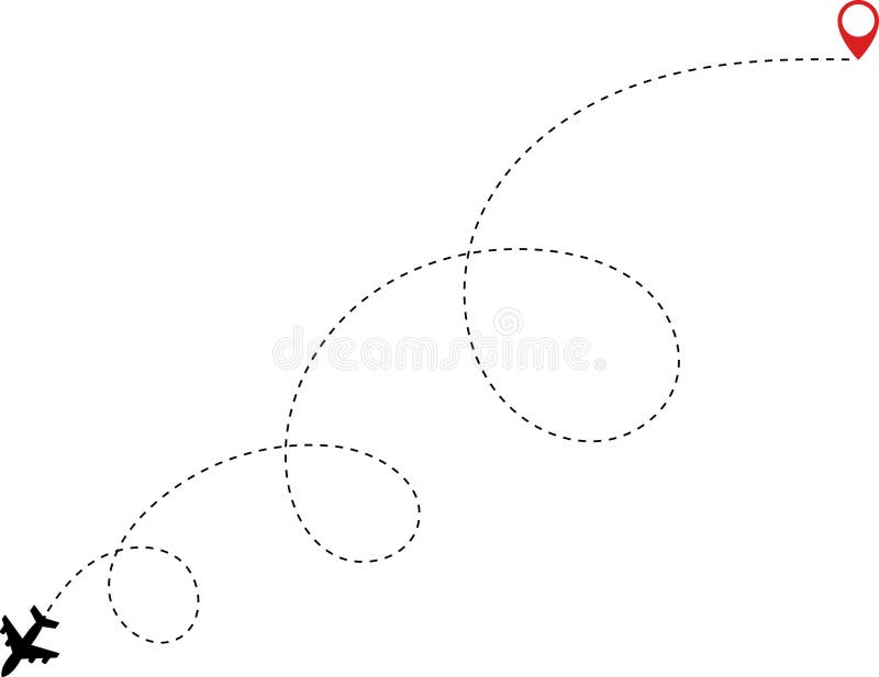 Airplane Route. Route Icon - Two Points with Dotted Path and Location ... Airplane Route. Route Icon - Two Points with Dotted Path and Location ...
