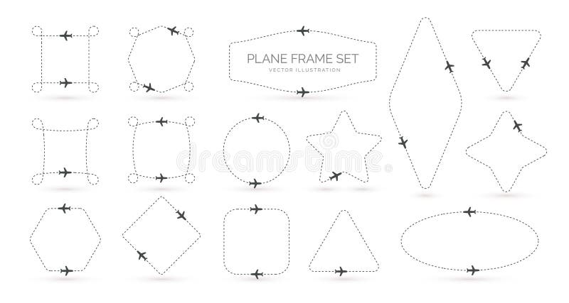 Airplane Route Vector Creative Simple Borders Set Stock Vector ...