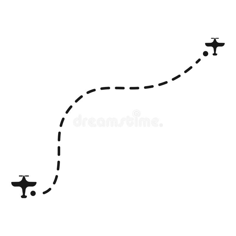 Airplane Route Vector Icon. Destination Logo. Airplane Route Template ...