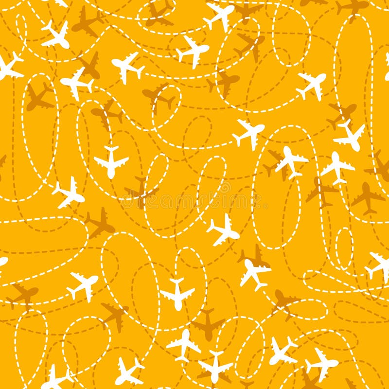 Airplane Routes Icon on a Yellow Background Stock Illustration ...
