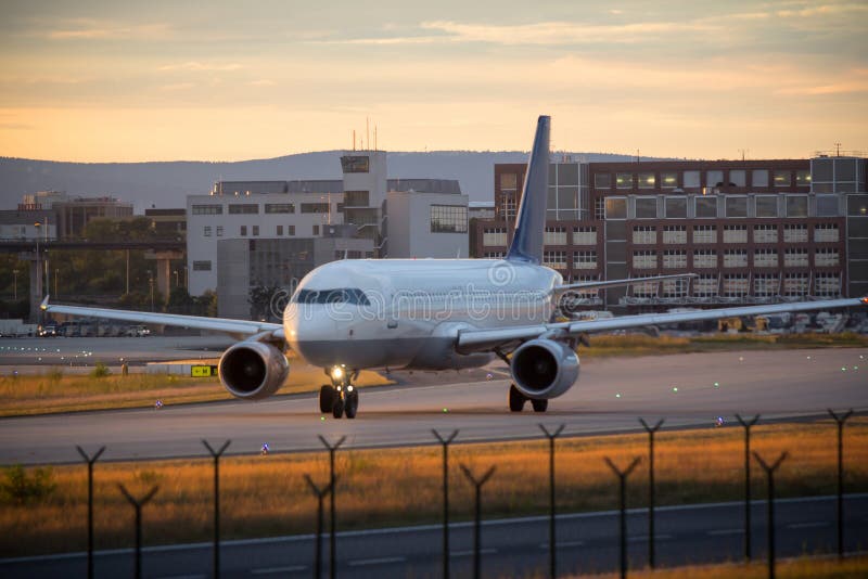 Airplane on the runway stock photo. Image of charter - 101345796