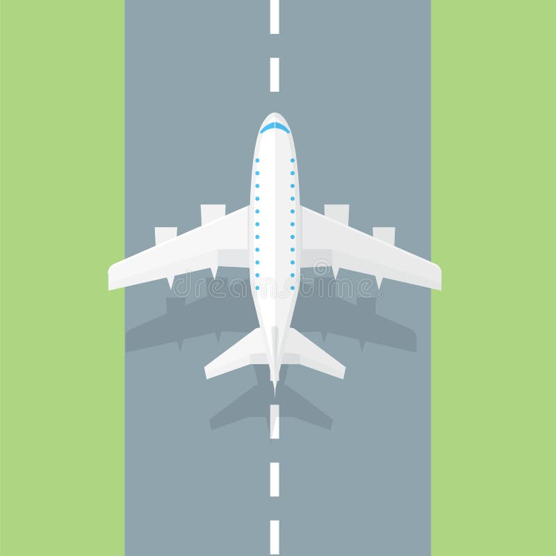 Airport Icon, Airplane On The Runway Stock Vector - Illustration of ...