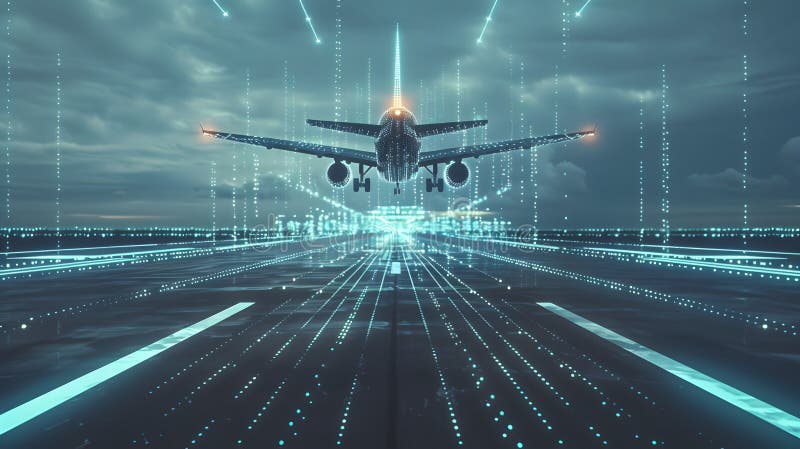 An airplane on the runway stock photo. Image of liner - 318674056