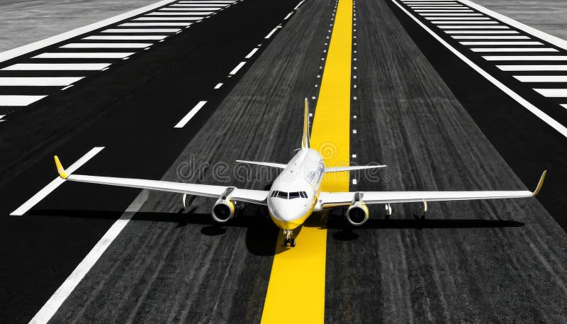 Airplane on Runway stock photo. Image of speed, airport - 312246716