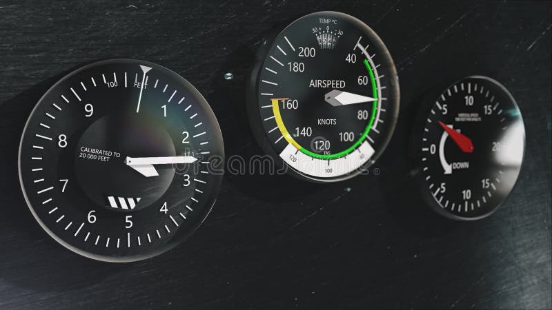 Airplane`s Flight Instruments Dashboard. Stock Footage - Video of ...