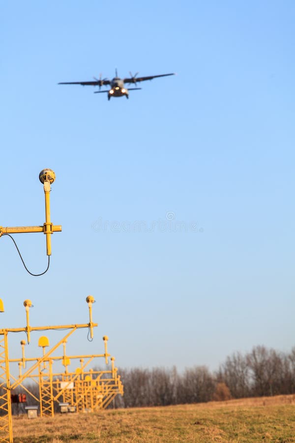Airplane s landing stock photo. Image of land, space - 49706902