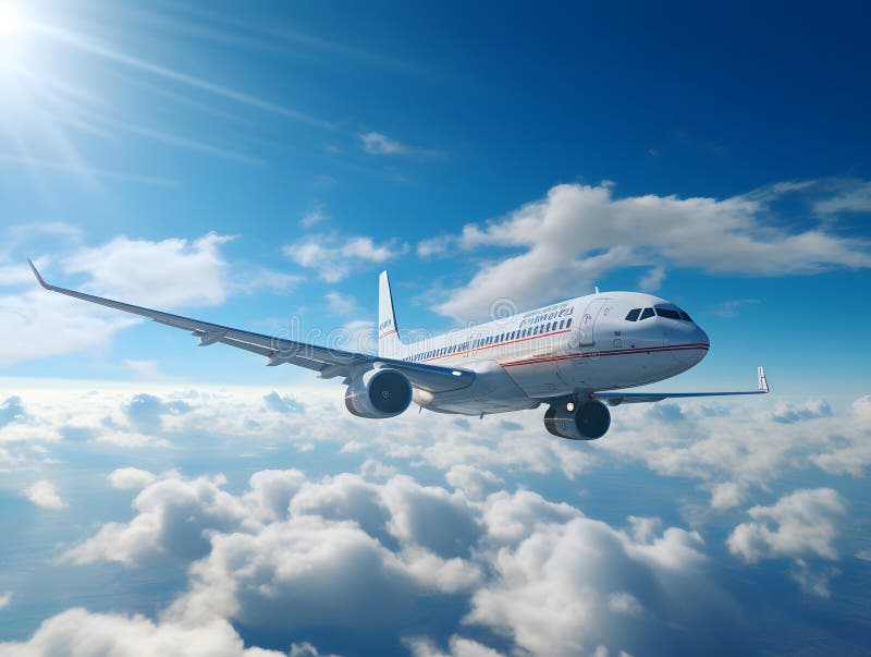 Generative AI. Airplane S Passage through the Clouds Stock Photo ...