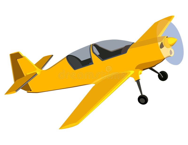 Yellow jet airplane stock vector. Illustration of shadow - 63920891