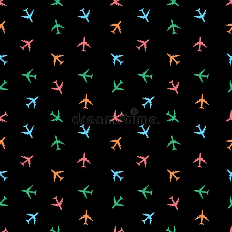 Airplane Seamless Pattern on Background Vector Illustration Stock ...