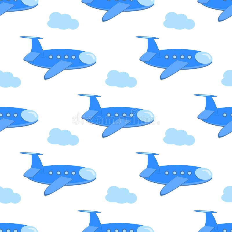Airplane Seamless Pattern Vector. Stock Vector - Illustration of plane ...