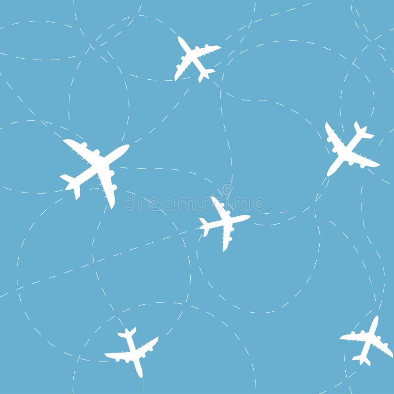 Airplane Seamless Vector Pattern Stock Vector - Illustration of ...