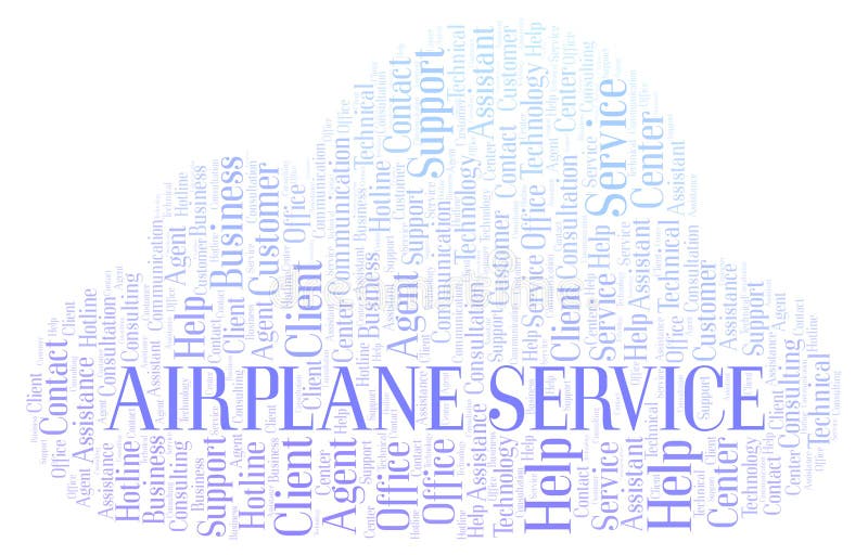 Airplane Service Word Cloud Stock Illustration - Illustration of ...