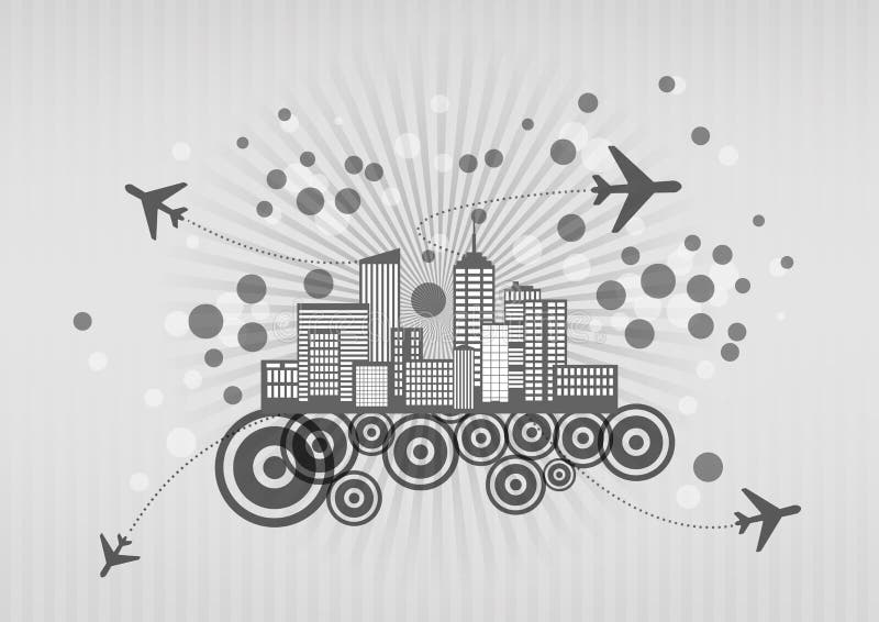 Airplane shape city stock vector. Illustration of building - 67293086