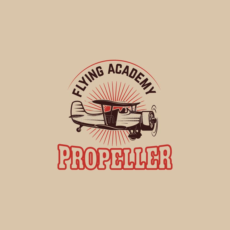 Airplane Show. Retro Airplane Propeller on Winged Emblem. Design ... Airplane Show. Retro Airplane Propeller on Winged Emblem. Design ...