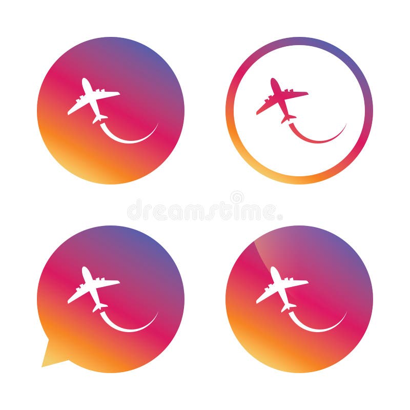 Airplane Sign Icon. Travel Trip Symbol Stock Vector - Illustration of ...
