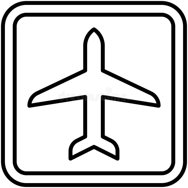 Airplane Sign Icon, Warning Sign Vector Stock Vector - Illustration of ...