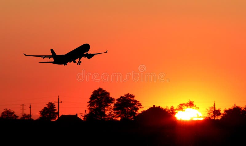 Airplane silhouette stock image. Image of flight, port - 1150739