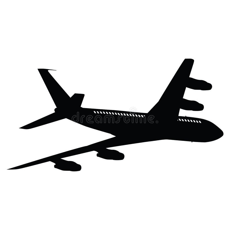Boeing 707 Aircraft Black And White Silhouette