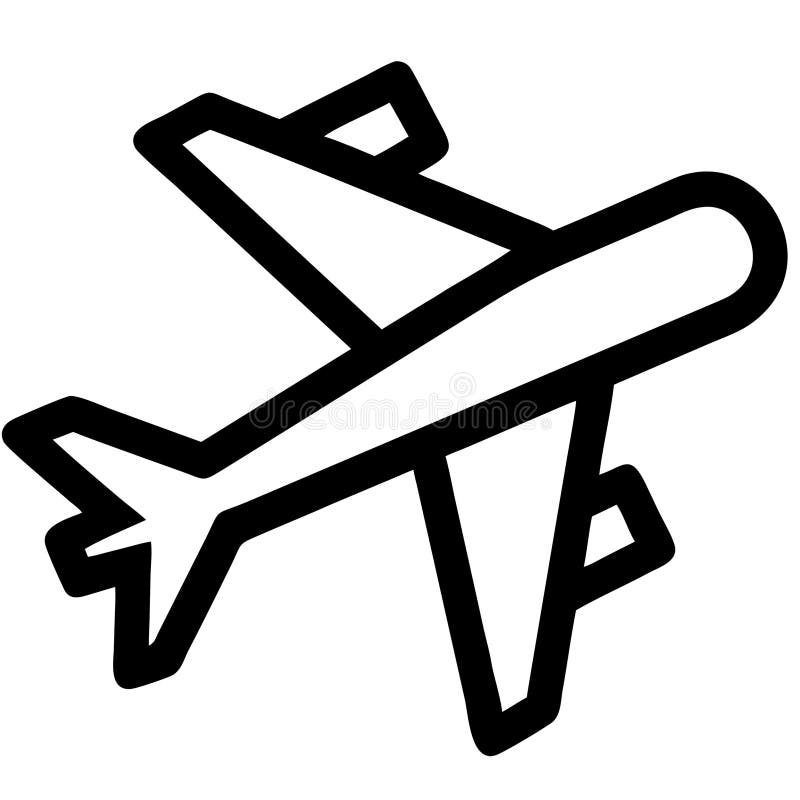 Airplane Simple Black Vector for Travel Apps and Design Projects Stock ...