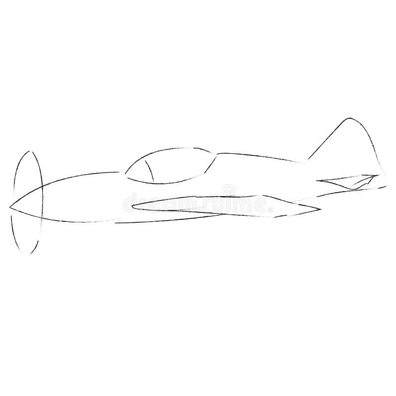 A Hand-drawn Sketch of a Fast Airplane Stock Vector - Illustration of ...