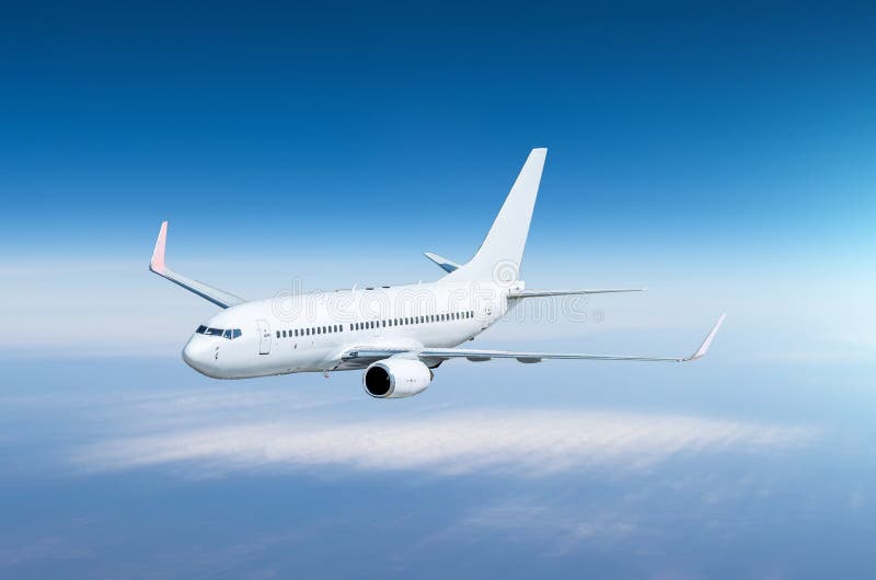 Airplane in the Sky Above the Clouds Flight Journey Sun Height Speed ...