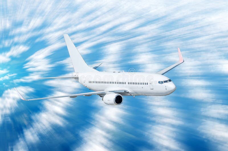 Movement Speed Approaching Upward Blue Sky White Clouds Fast Lines Blur ...