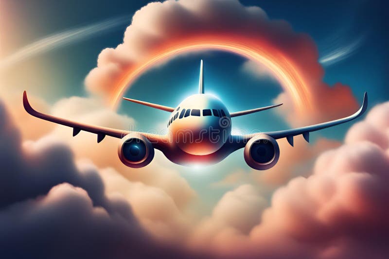 Airplane in Sky Doing Loop through a Cloud Shaped Infinit Symbol Stock ...