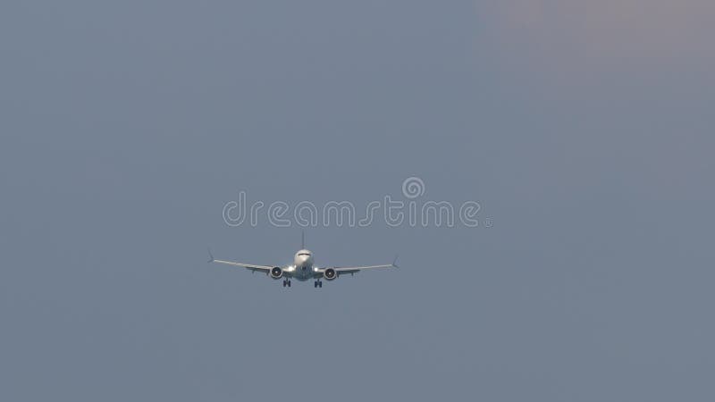 Airplane in the Sky, Front View Long Shot Stock Footage - Video of ...