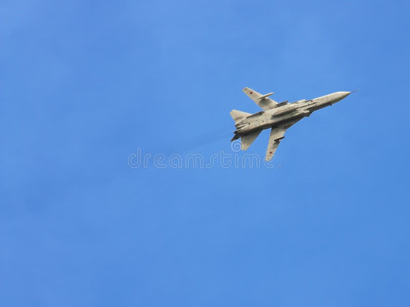 Airplane in the Sky with Jet Trail Stock Image - Image of high, people ...