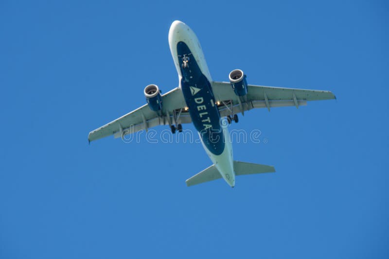 Airplane in the Sky of Miami Florida, USA Editorial Stock Photo - Image ...