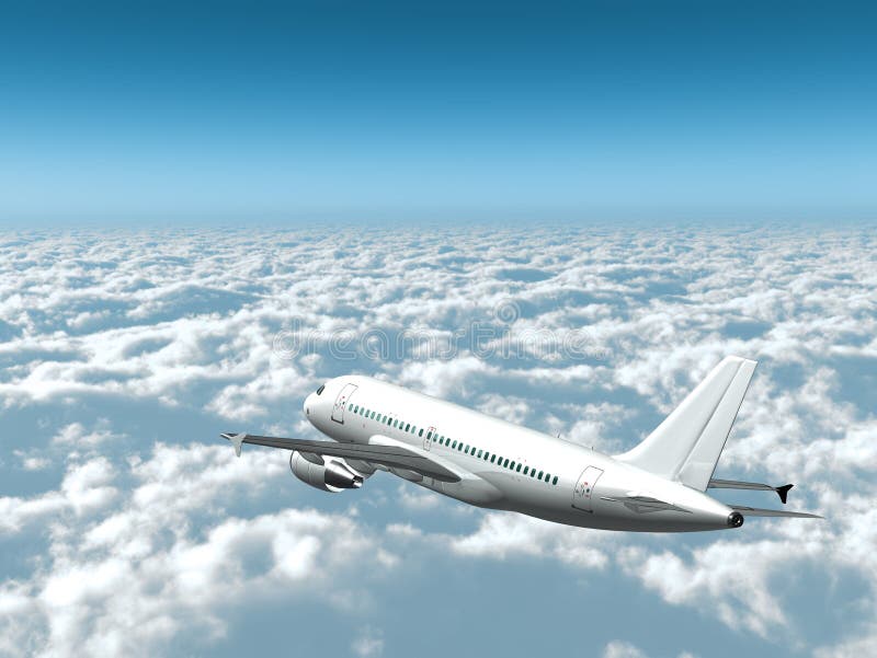 Airplane in the Sky - Passenger Aircraft in Flight Stock Image - Image ...