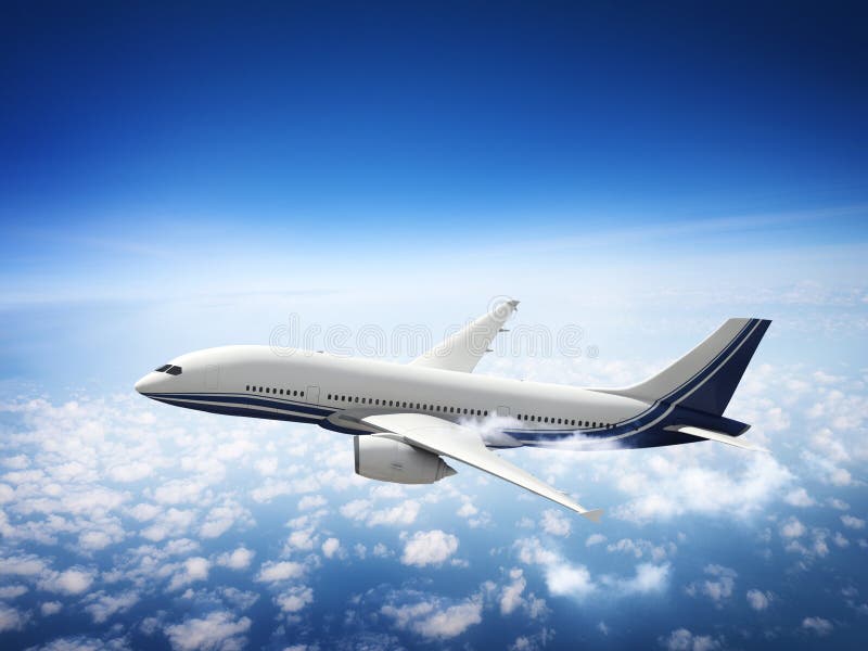 Airplane Skyline Horizon Flight Cloud Concept Stock Illustration ...