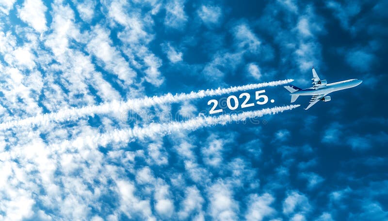 "Airplane Skywriting 2025 in Clouds" Stock Illustration - Illustration ...