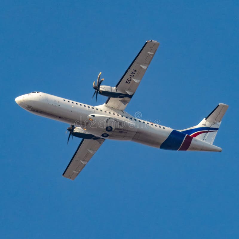 Airplane Soaring through the Daytime Sky, in Sofia, Bulgaria Editorial ...